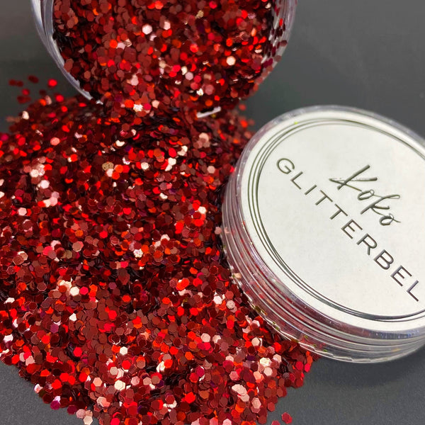 1mm Ruby Red Hex – KokoGlitterBel